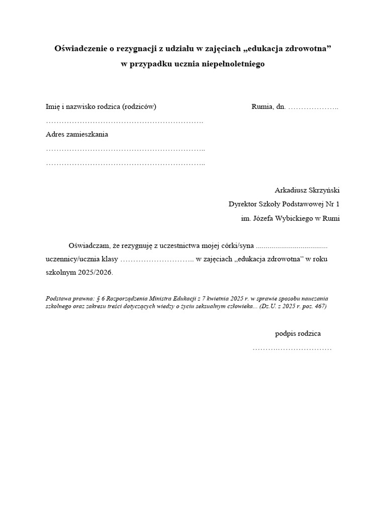Rezygnacja Z Edukacji Zdrowotnej | PDF