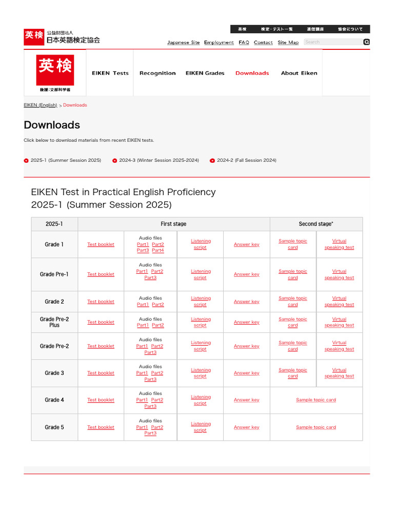 Downloads - EIKEN - Eiken Foundation of Japan | PDF