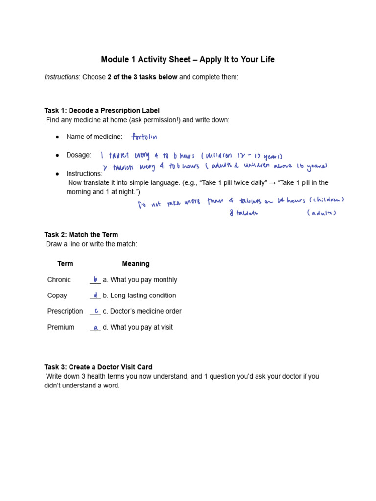 Module 1 Activity Sheet | PDF