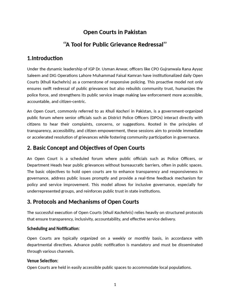 Open Courts: Enhancing Public Trust in Pakistan | PDF | Governance ...