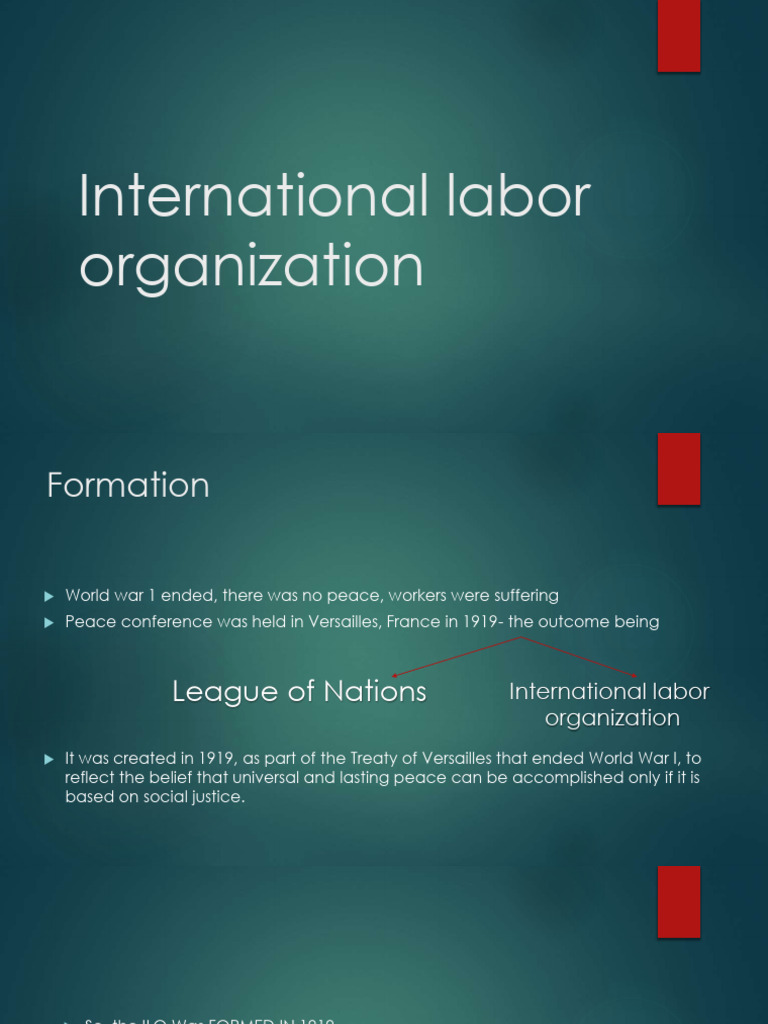 Formation and Objectives of ILO | PDF | International Labour ...
