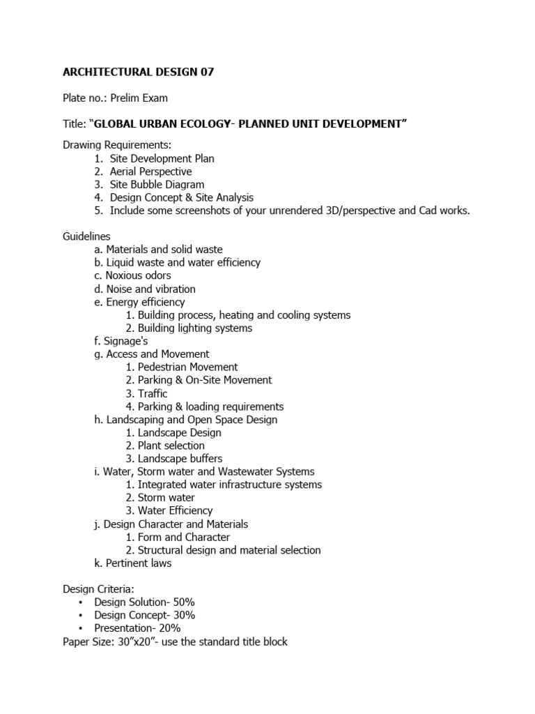 02 Global Urban Ecology Planned Unit Development With Lot Details ...