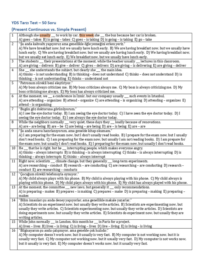 Test Booklet 1 Pre Simp vs. Pre - Cont. | PDF