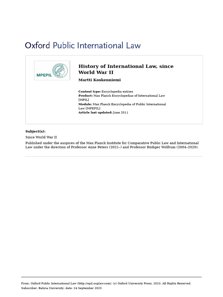 History of The Post World War 2 | PDF | International Law | United Nations