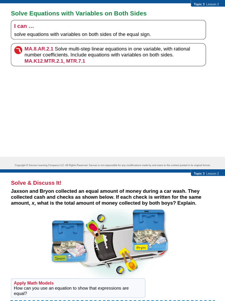 Solving Equations with Variables | PDF | Equations | Applied Mathematics