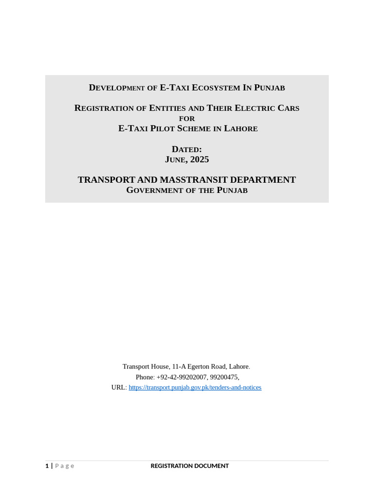 Registration of Entities and Their Electric Cars | PDF | Transport ...