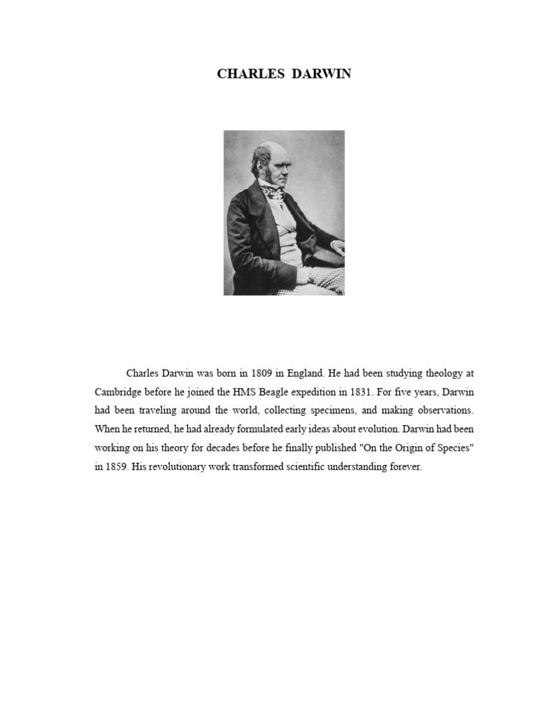Charles Darwin's Evolutionary Journey | PDF