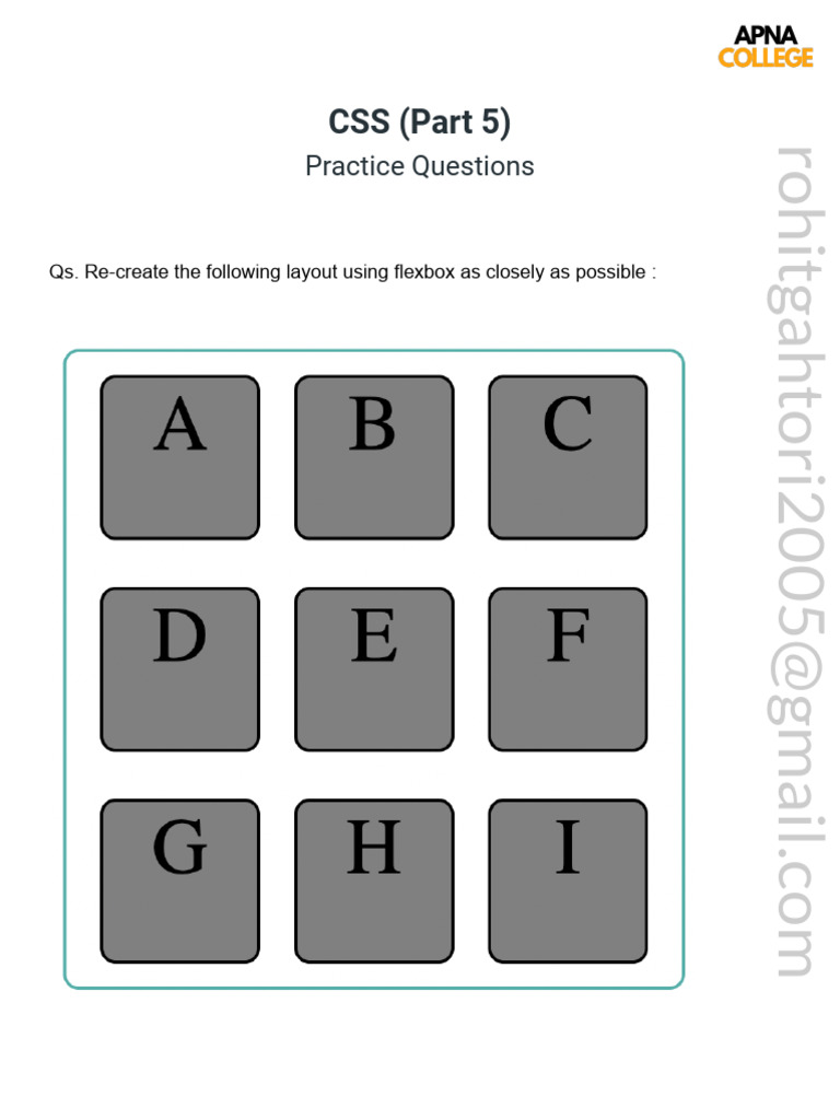 Flexbox Layout Practice Questions | PDF