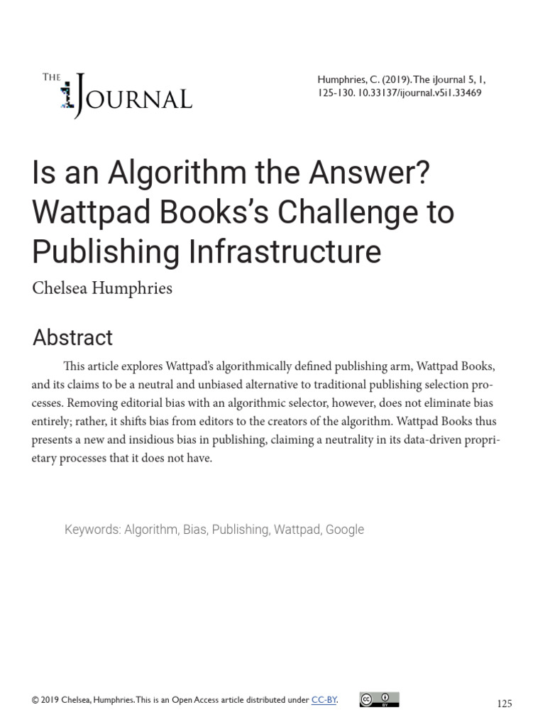 Is An Algorithm The Answer? Wattpad Books's Challenge To Publishing ...