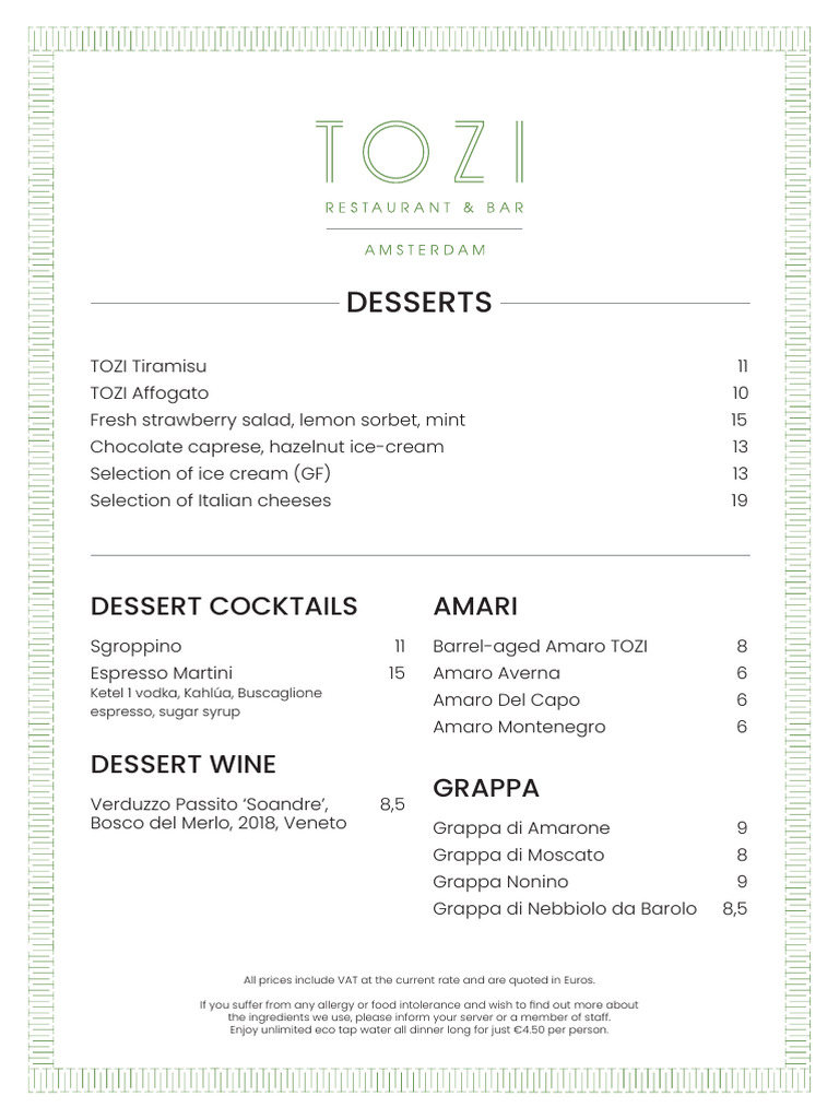 TOZI Menu Desserts Spring2025 | PDF