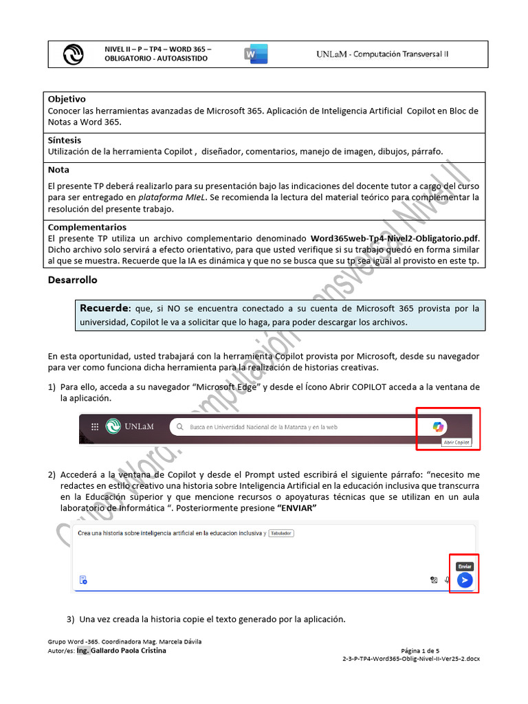 2-3-P-TP4-Word365-Oblig-Nivel-II-Ver25-2 | PDF | Microsoft Word | Inteligencia artificial