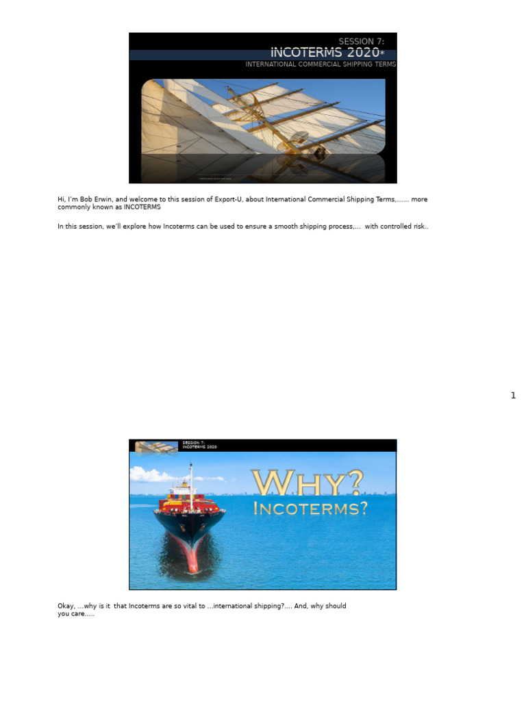 Understanding Incoterms 2020 for Shipping | PDF | Trade | Freight Transport