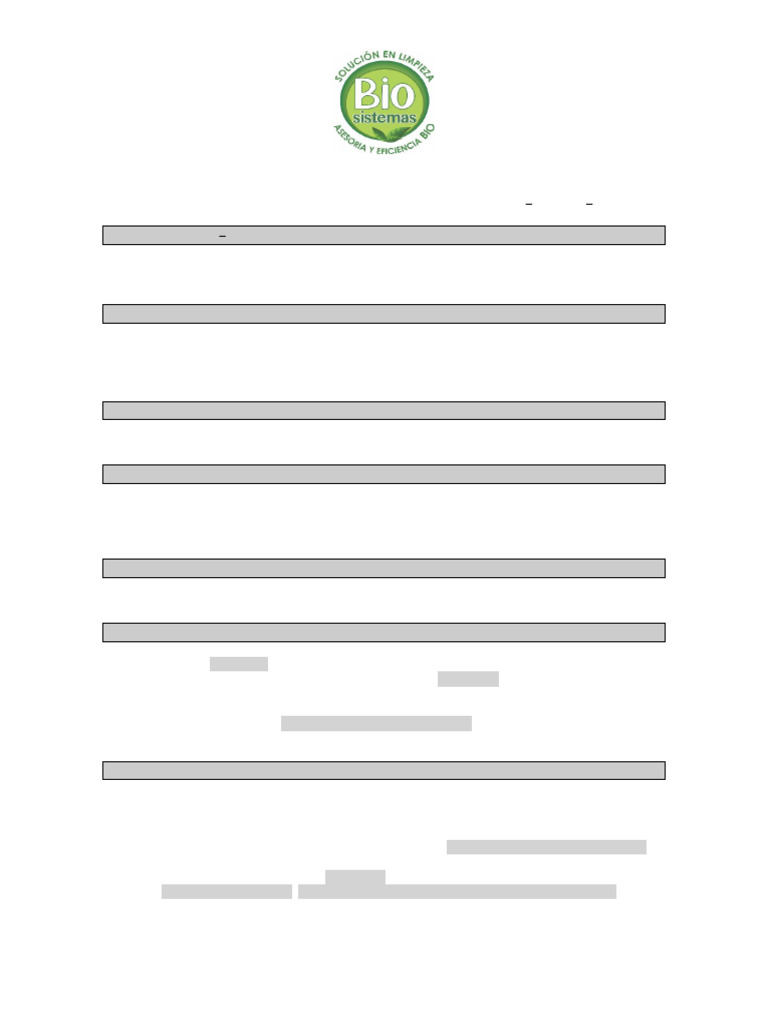Hoja de Seguridad Bio Clor 13 | PDF | Agua