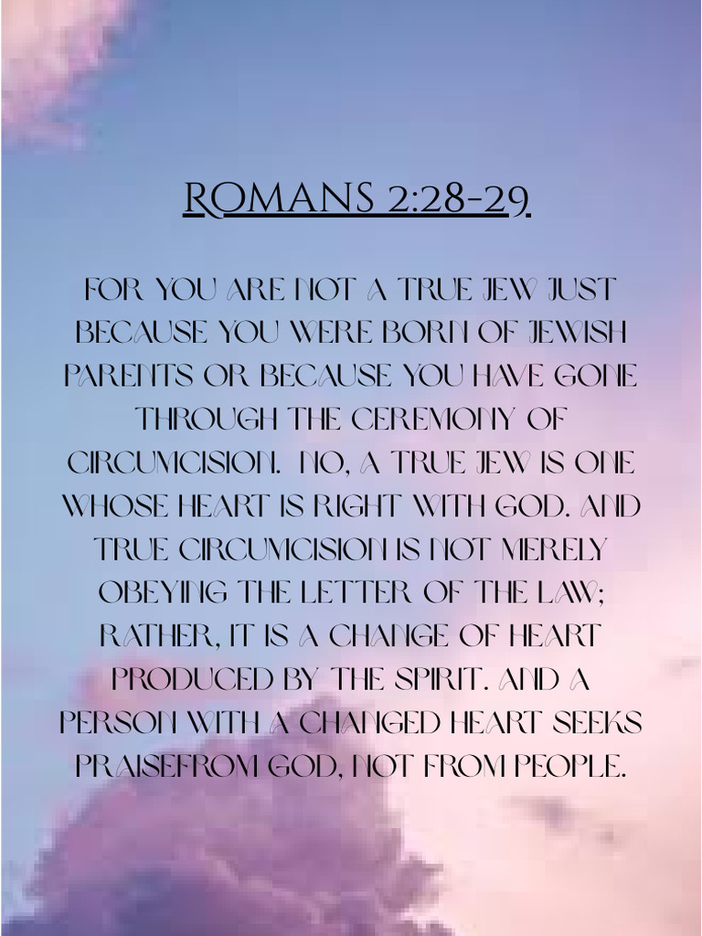 Romans 2 Vs 28-29 | PDF