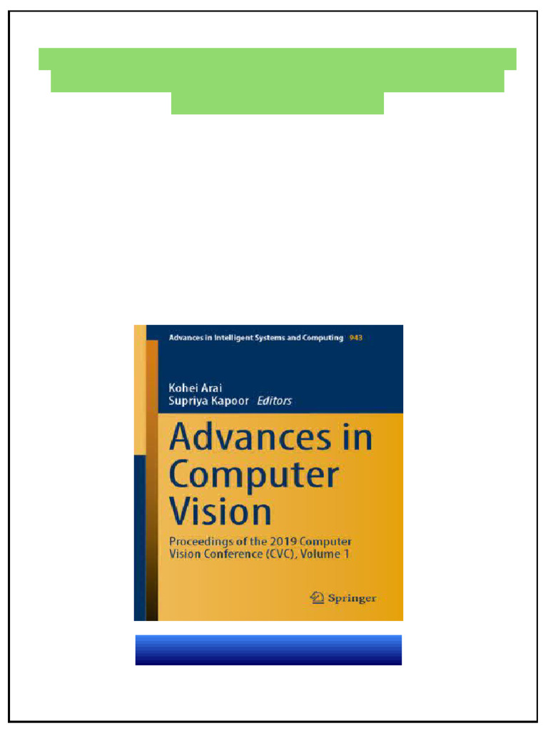 Advances In Computer Vision Proceedings Of The 2019 Computer Vision