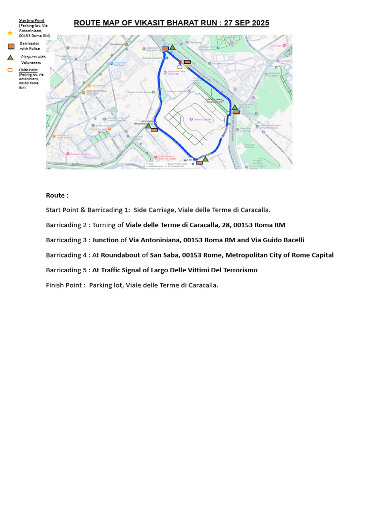 Vikasit Bharat Run Route Map 2025 | PDF