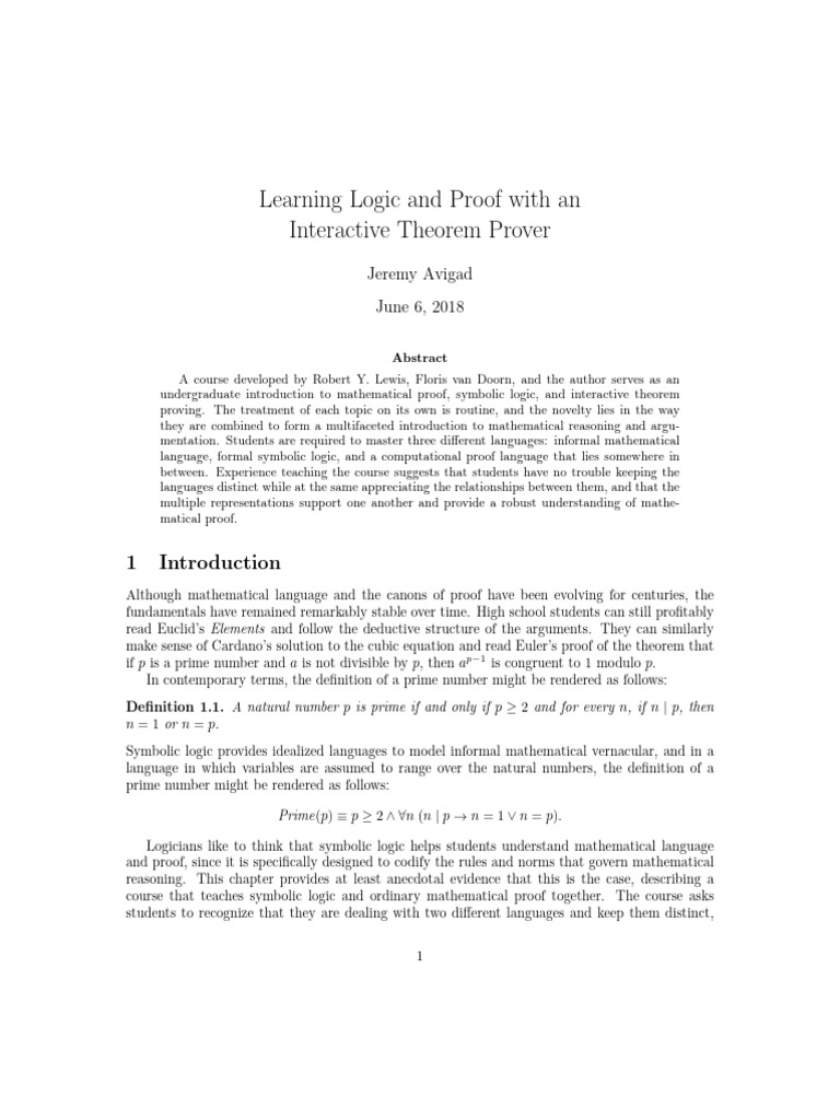 Learning Logic and Proof | PDF | First Order Logic | Mathematical Proof