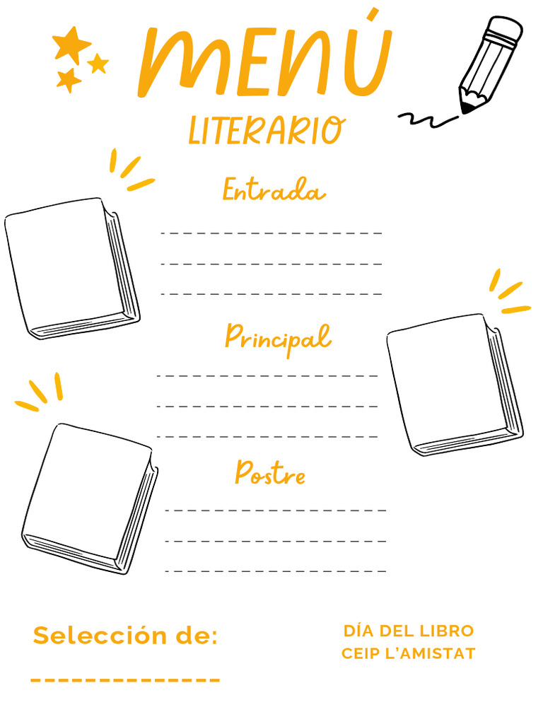 Menú Literario para el Día del Libro | PDF