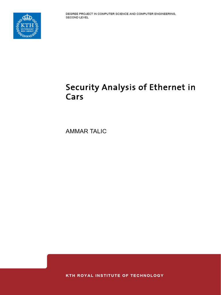 Security Analysis of Ethernet in Cars | PDF | Osi Model | Computer Network