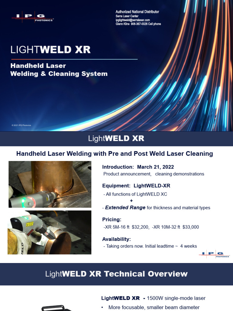 LightWELD XR Laser Welding Overview | PDF | Welding | Construction
