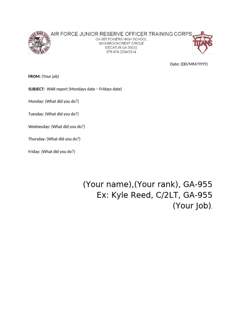 WAR Template - 2025 - 09 - 20 - 15 - 09 - 41 | PDF
