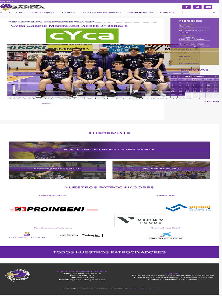 Cyca Cadete Masculino Negro 2º Zonal S - Gandia Basquet 2 | PDF