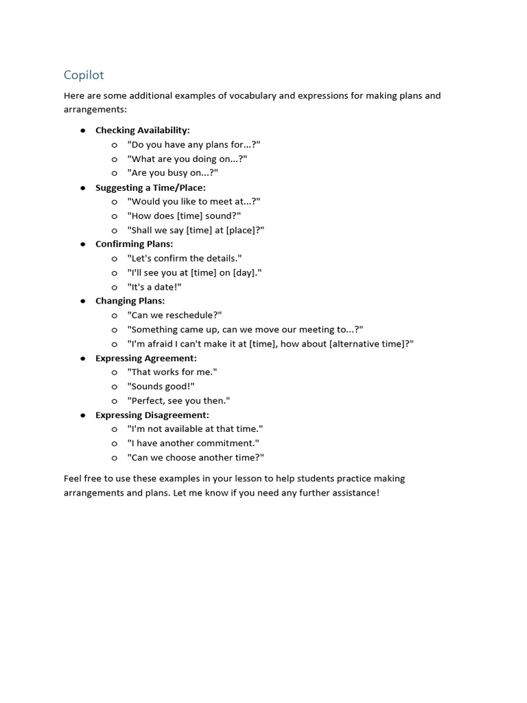 Vocabulary About Future Plans Pdf