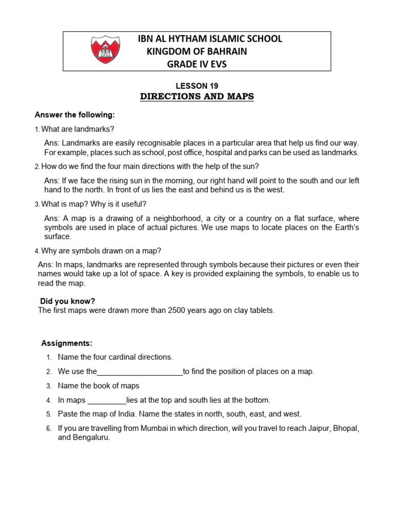 L-19 Directions and Maps Notes | PDF