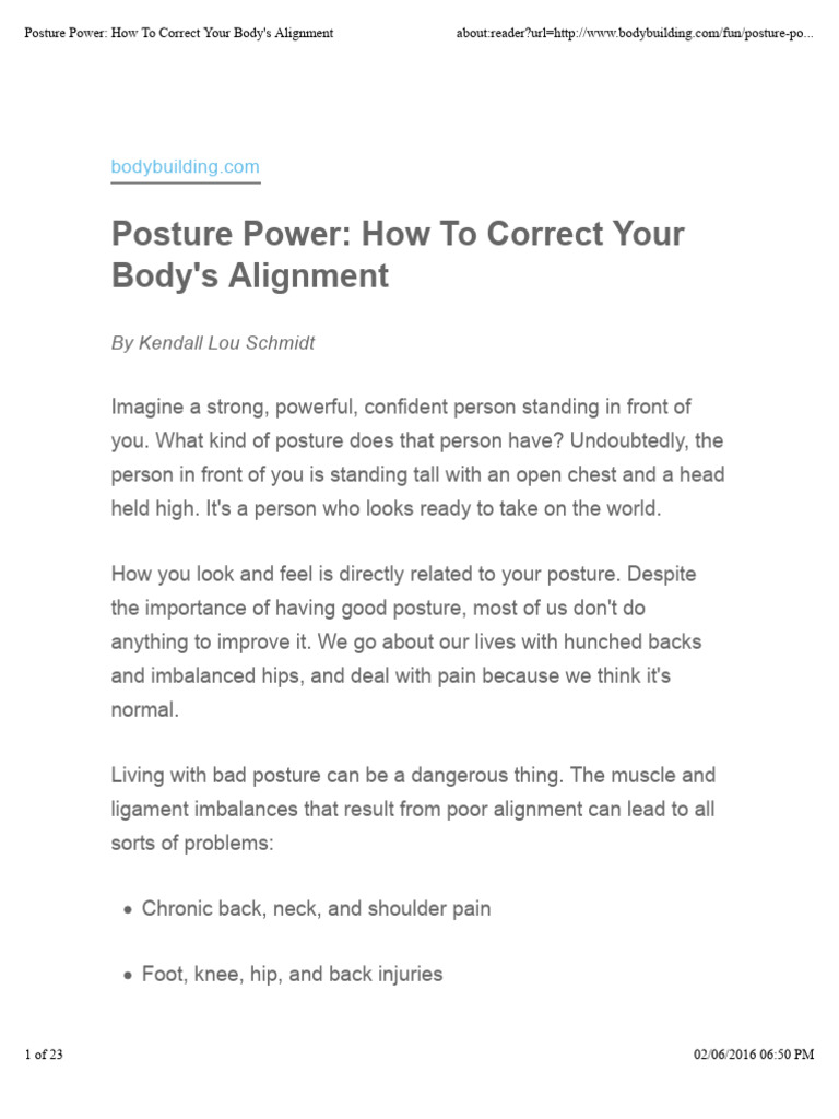Bodybuilding Dot Com Posture Power How To Correct Your Bodys Alignment ...