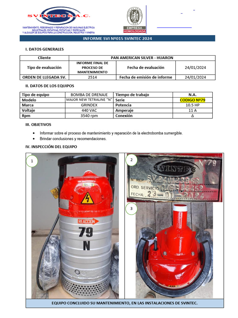 Informe Final Codigo Nº79 Major New Tetraline de 10.5 HP (Pan American ...
