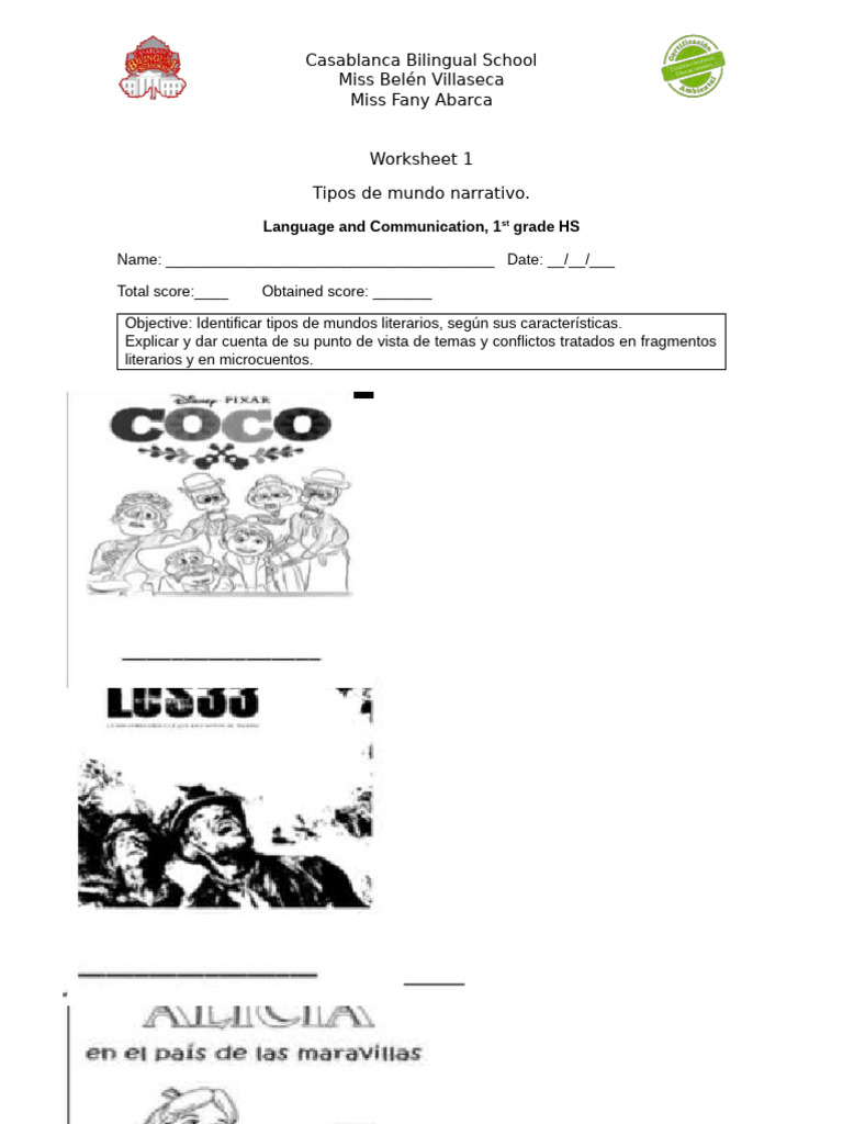 Worksheet 1 - Adaptada | PDF