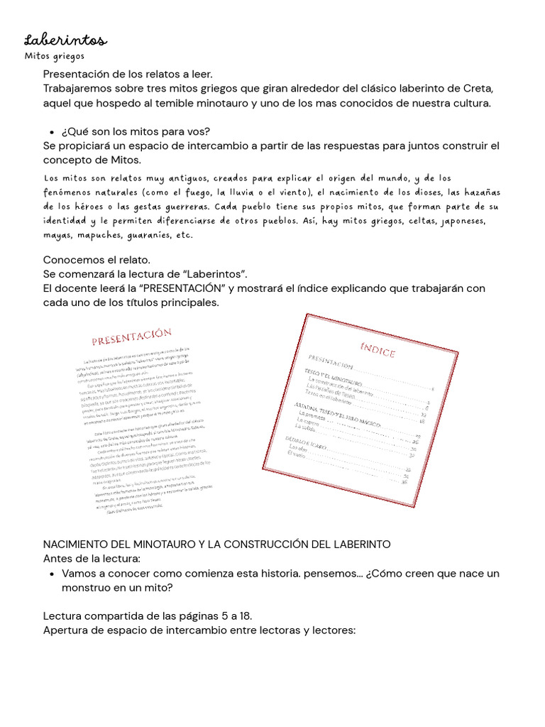 Laberintos en Mitos Griegos: El Minotauro | PDF | Minotauro | Teseo