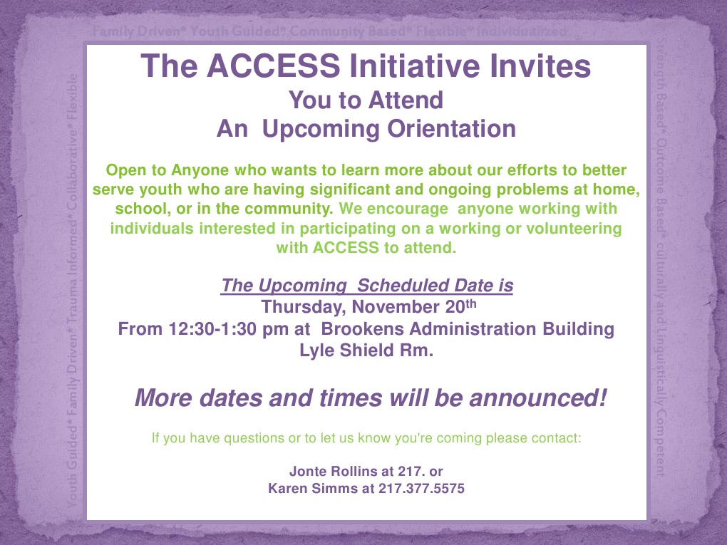 ACCESS Initiative Orientation Invitation | PDF