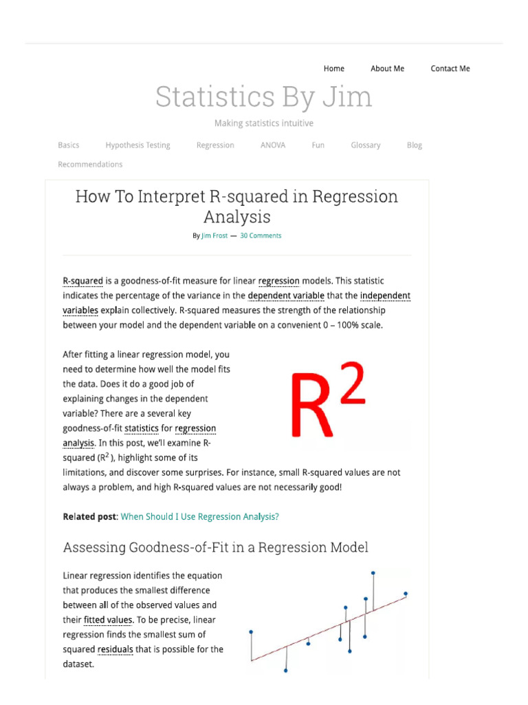 How To Interpret R-Squared in Regression Analysis | PDF