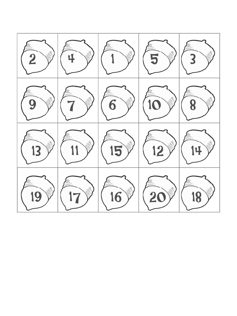 Acorn Sequencing 1-20 | PDF