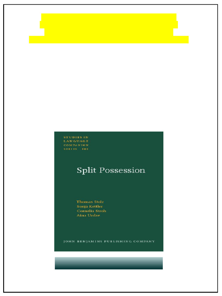 Split Possession An areal linguistic study of the alienability ...