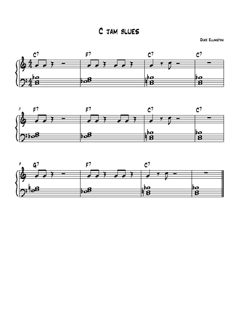 C Jam Blues Avec Voicing - Partition Complète | PDF