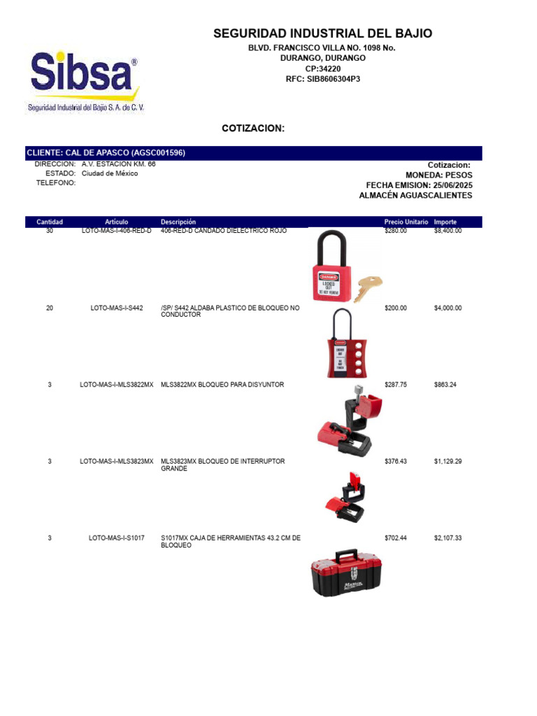 Cot-Sibsa-Master Lock Cal de Apasco | PDF | Cableado eléctrico ...