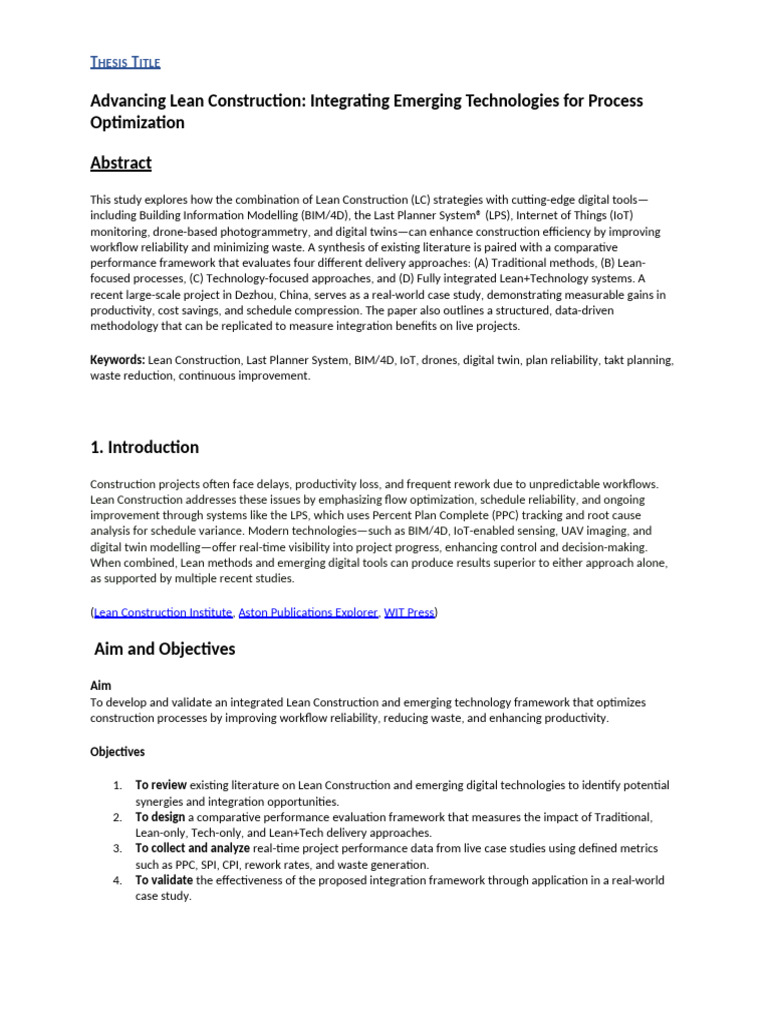 Lean Final | PDF | Lean Manufacturing | Building Information Modeling