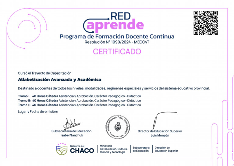 Certificado de Asistencia y Aprobacin-Formacin Docente Continua | PDF
