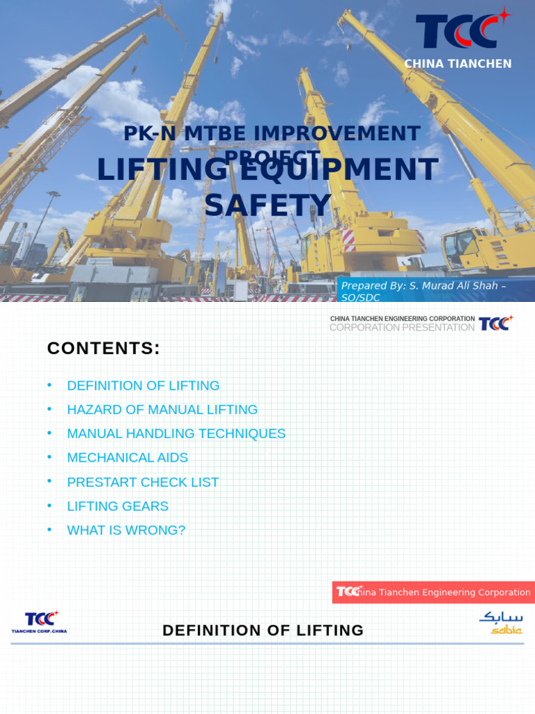 Lifting Equipment Safety-Tcc | PDF | Crane (Machine) | Forklift