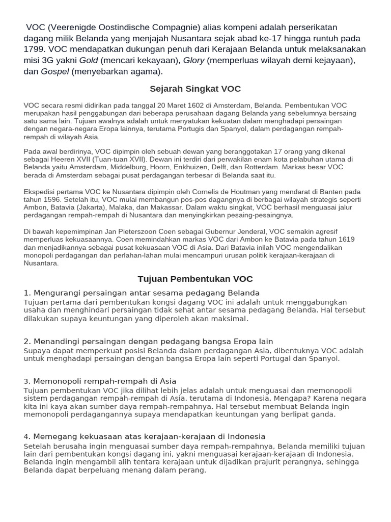 Sejarah Voc | PDF