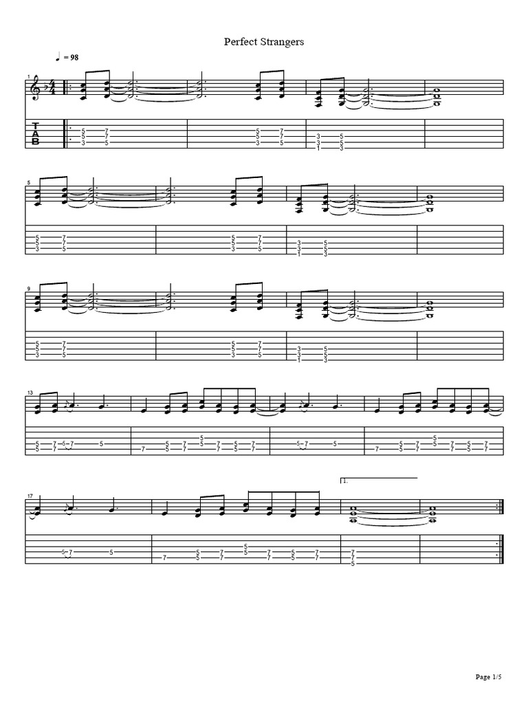 Perfect Strangers GUITAR TAB | PDF
