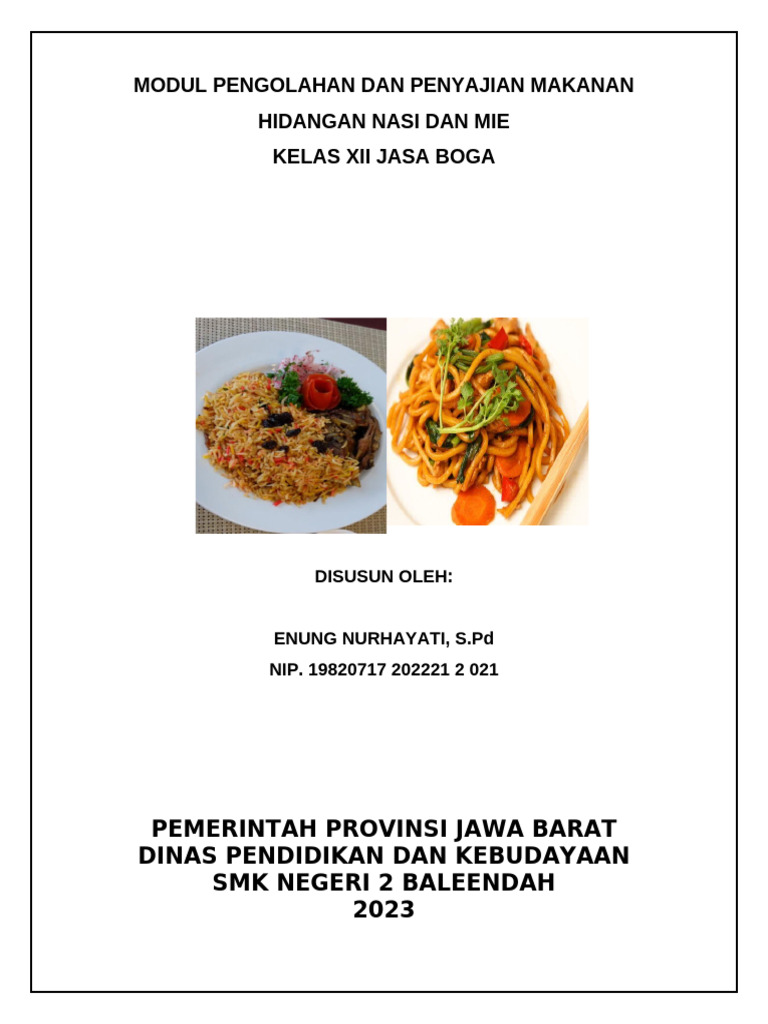 Modul Ppm Hidangan Nasi Dan Mie | PDF