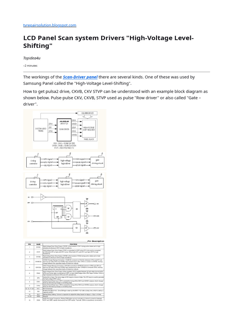LCD Panel Scan System Drivers - High-Voltage Level-Shifting - TV ...