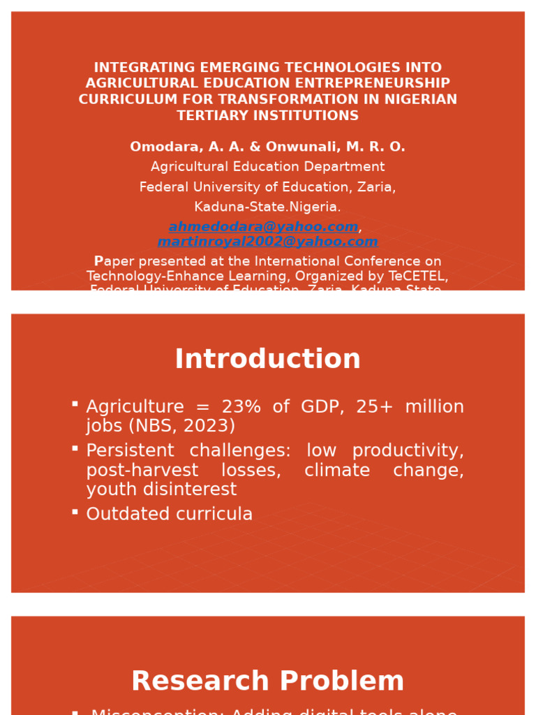 Tech Integration in Nigerian Agri-Education | PDF | Internet Of Things ...