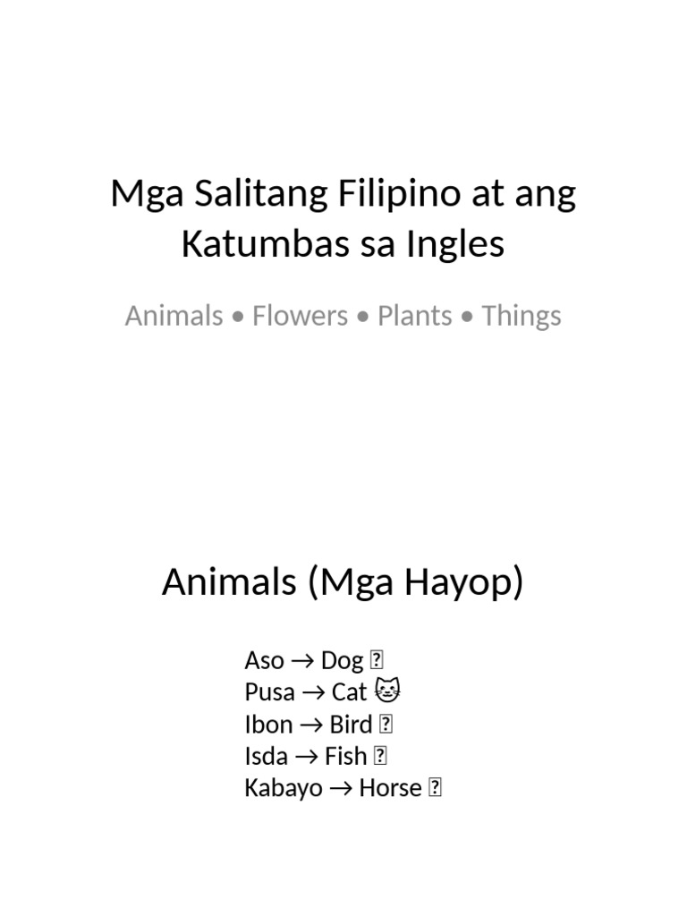 Filipino To English | PDF