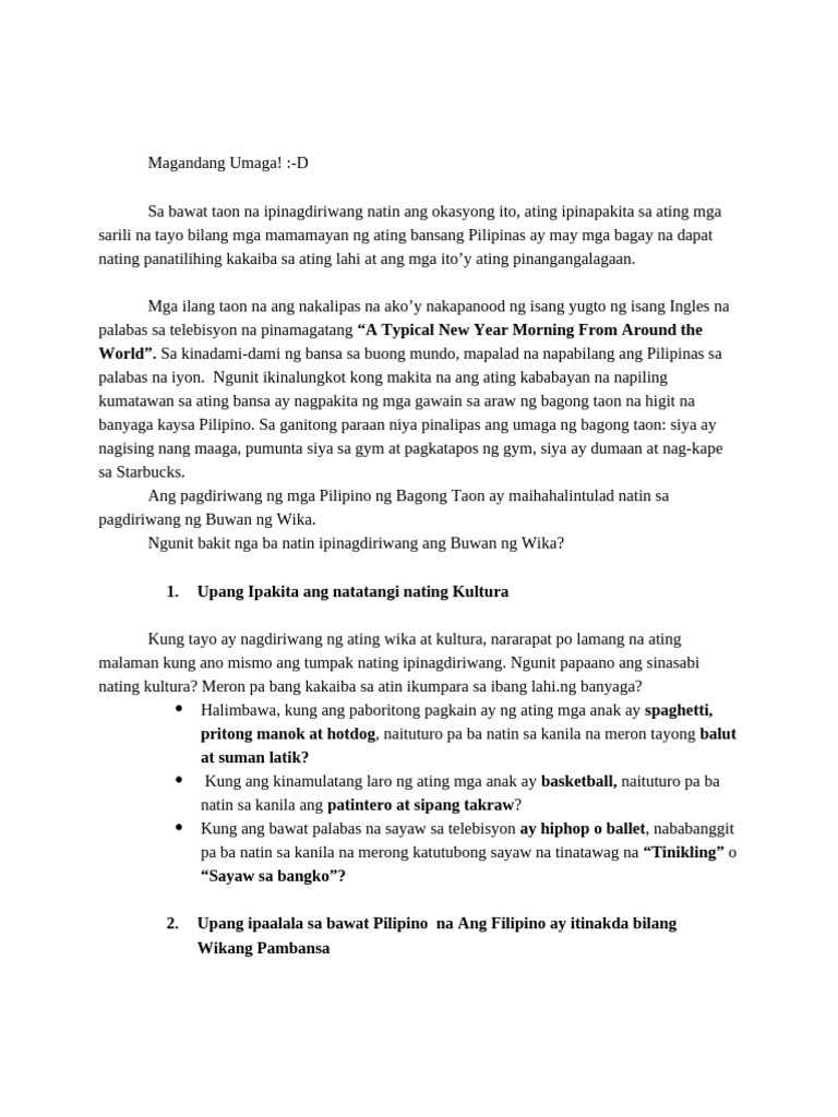 Mensahe Sa Buwan NG Wika | PDF