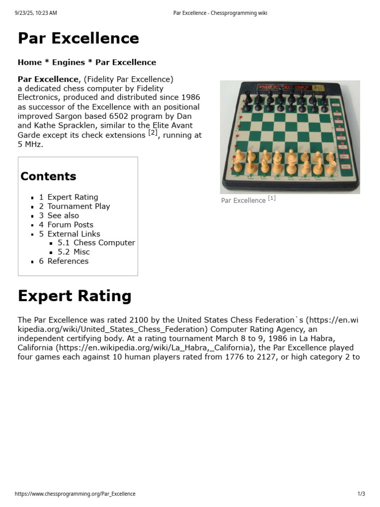 Fidelity Par Excellence Overview | PDF | Chess Theory | Chess