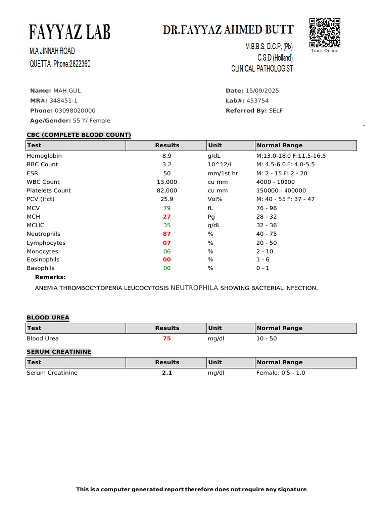348451-1 - MAH GUL - Laboratory Report | PDF | Glycated Hemoglobin ...
